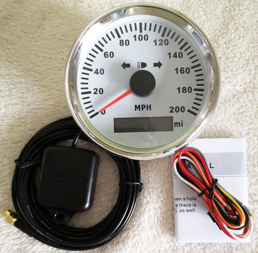 6 Gauge Set 200MPH GPS Speedometer with Light Odo Tacho Fuel Temp Volt ...