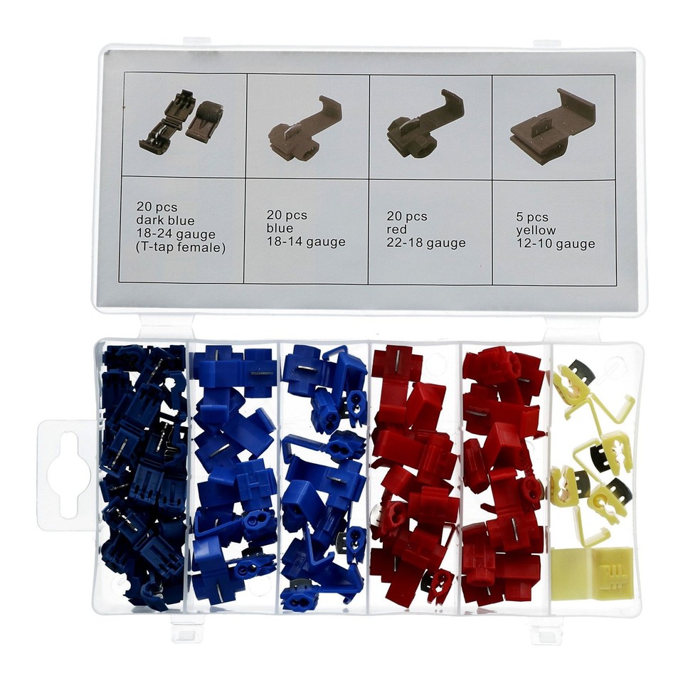 65pc Quick Splice Scotch Lock Connector Electrical Wire Crimp Terminal ...