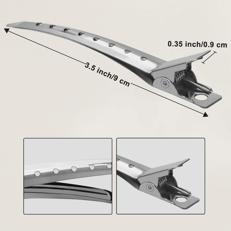 Duck Bill Hair Clips 24 PCS, Rustproof Metal Alligator Curl Clips, Pin ...