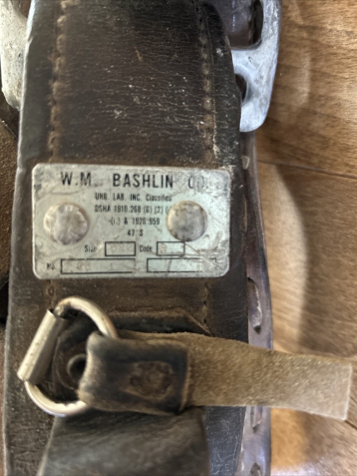 Vintagte Bashlin Leather Lineman Utility Pole Climbing Tool Belt Size ...