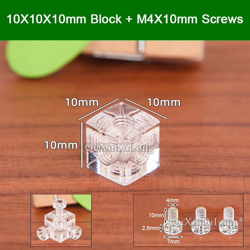 400PCS Clear Acrylic Cubes Block Right Angle Corner Braces Joint ...