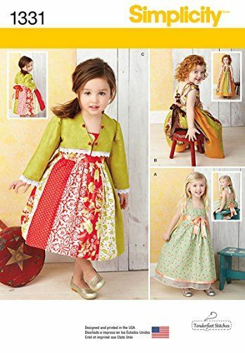 Simplicity Sewing Pattern 1331 Toddlers Dress Bolero Size 1/2-4 | eBay
