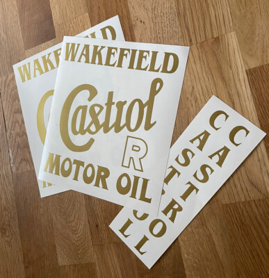 Wakefield Castrol R Motor Oil Art Deco 2 Gallon Petrol Oil Can Sticker ...