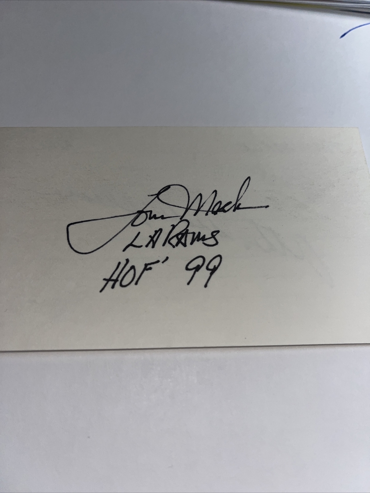 Tom Mack HOF 99 Los Angeles Rams Signed 3x5 Index Card | eBay