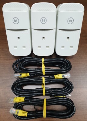 3 x BT Mini Connectors v2 VERSION 2 1000Mb GIGABIT Powerline Adapters ...