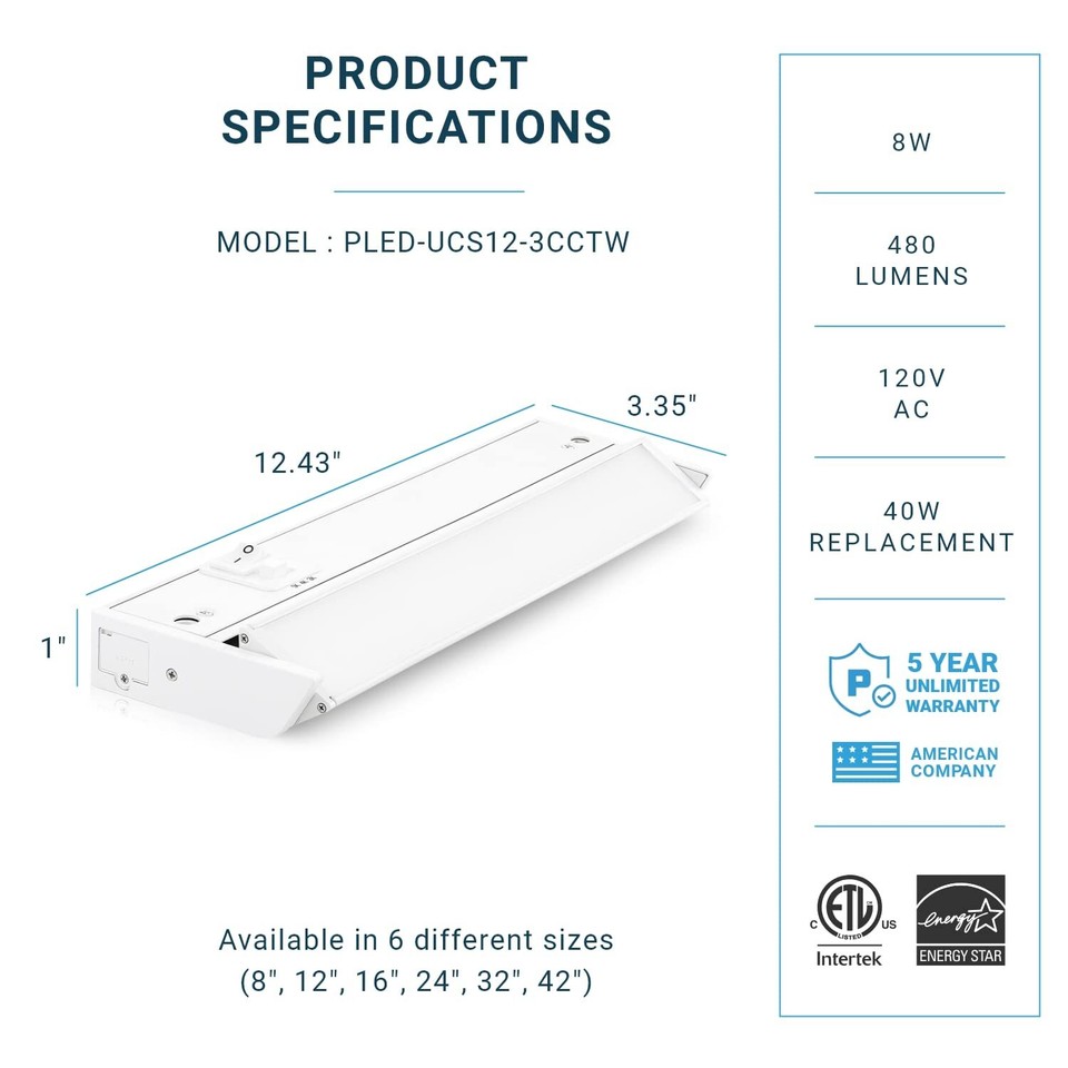 Parmida Led Swivel Under Cabinet Lighting Hardwired Or Plugin ...