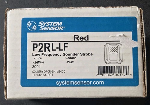 SYSTEM SENSOR P2RL-LF RED WALL MOUNT LOW FREQUENCY SOUNDER/STROBE ...
