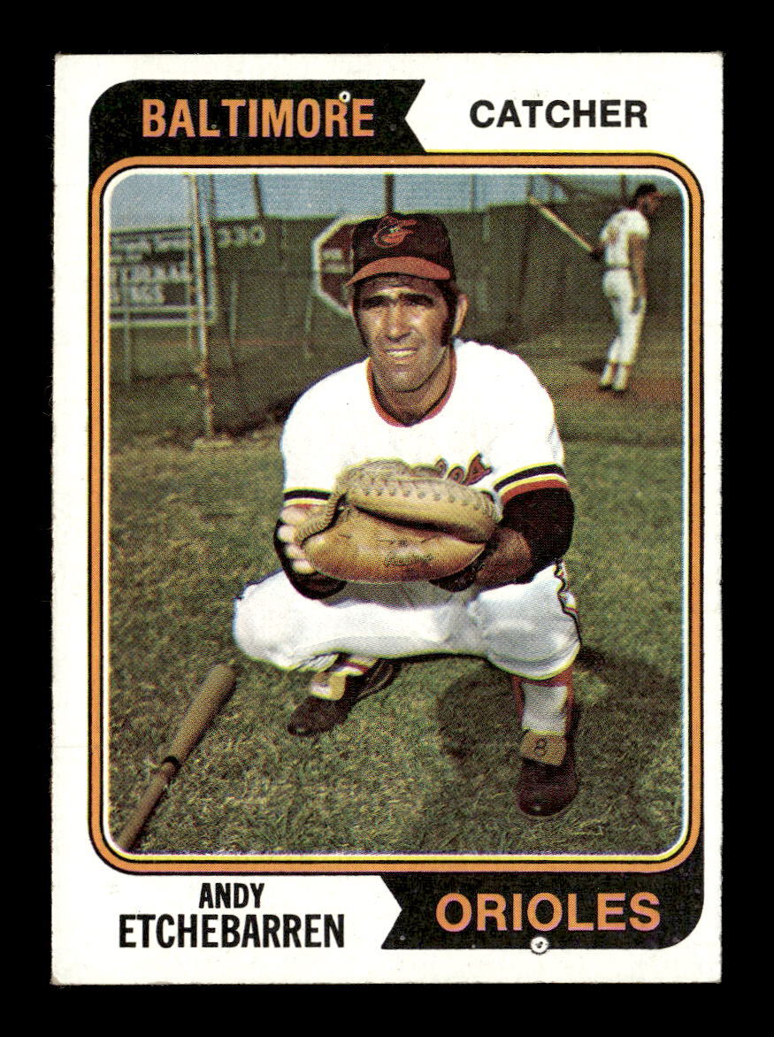 1974 Topps #488 Andy Etchebarren Baltimore Orioles EX Baseball Card ...