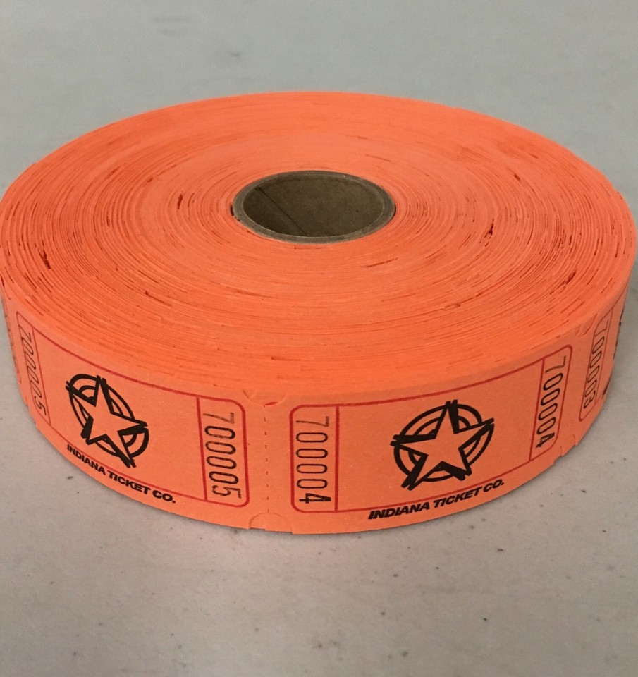Star Raffle Tickets Single Stub Roll of 1000 Carnival Fun Fair Festival ...