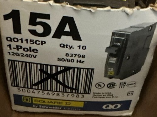 New QO115 1 Pole 15 Amp 120/240VAC Type QO Plug In Black Generic ...