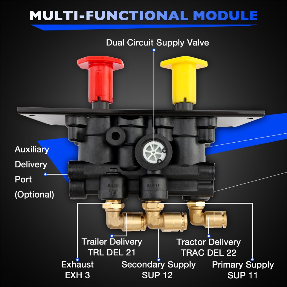 801631 MV-3 Dash Air Brake Control Valve For Bendix Freightliner ...