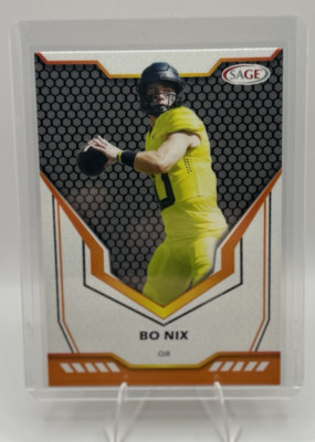 Bo Nix 2024 SAGE HIT Low Series - Here's Something Silver Rookie Card ...