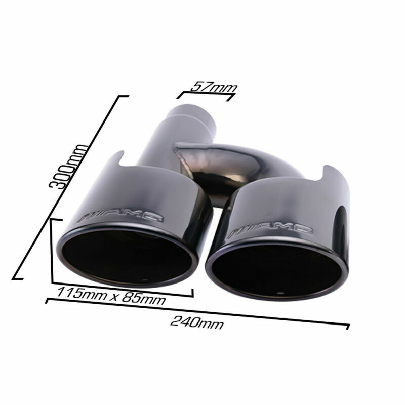 Left Right Dual Exhaust Tips AMG For C250 C300 Mercedes Benz W204 W211 ...