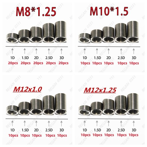 M8 M10 M12 Metric 304 Stainless Steel Helicoil Thread Inserts ...