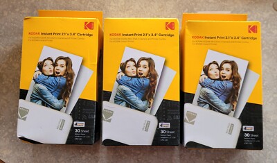 Kodak Instant Print 2.1 X 3.4 Cartridge 30 Sheet Ribbon Paper ICRG-230 ...