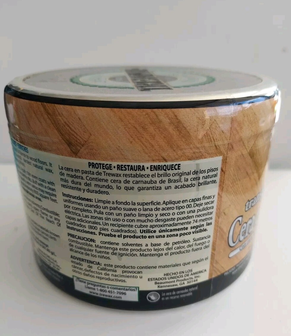 Trewax Paste Wax, Clear, Paste, 12.35 oz, Can | eBay