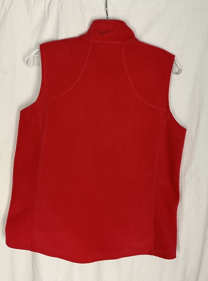 Woolrich Women's Red Full Zip Fleece Vest - M Zip Pockets | eBay