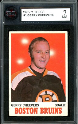 1970-71 TOPPS HOCKEY NHL #1 Gerry Cheevers HOF KSA 7 NM BOSTON BRUINS ...