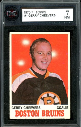 1970-71 TOPPS HOCKEY NHL #1 Gerry Cheevers HOF KSA 7 NM BOSTON BRUINS ...