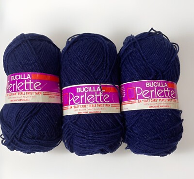 Vintage Bucilla Perlette Twist DuPont Orlon Acrylic Yarn 3 Skein Lot ...