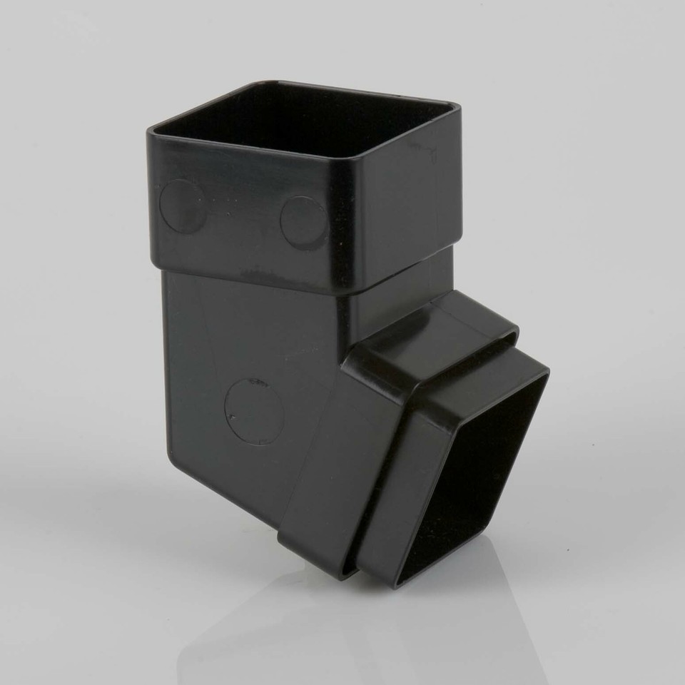 BLACK SQUARE Plastic Gutter UPVC Guttering 114mm 65mm Downpipe ...