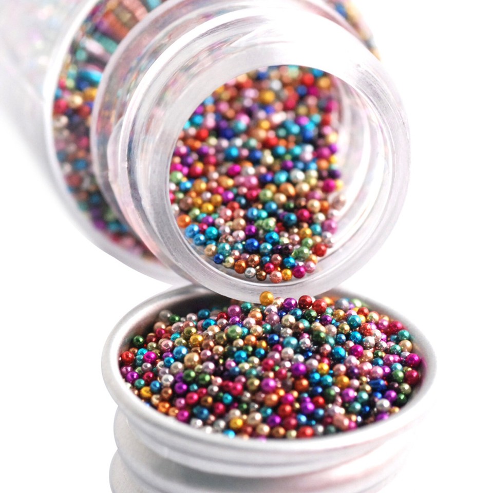 50Gram Mixed Colour Glass Beads Microbeads No-hole Embellishment ...