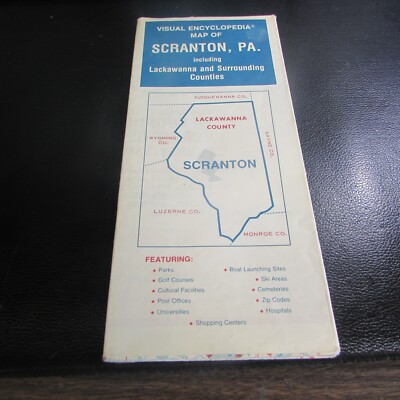 VINTAGE - VISUAL ENCYCLOPEDIA MAP OF SCRANTON PA - LACKAWANNA COUNTY | eBay