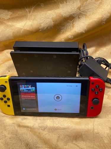 Nintendo Switch HAC-001 Red Yellow Joycons Video Game Console Fortnite ...