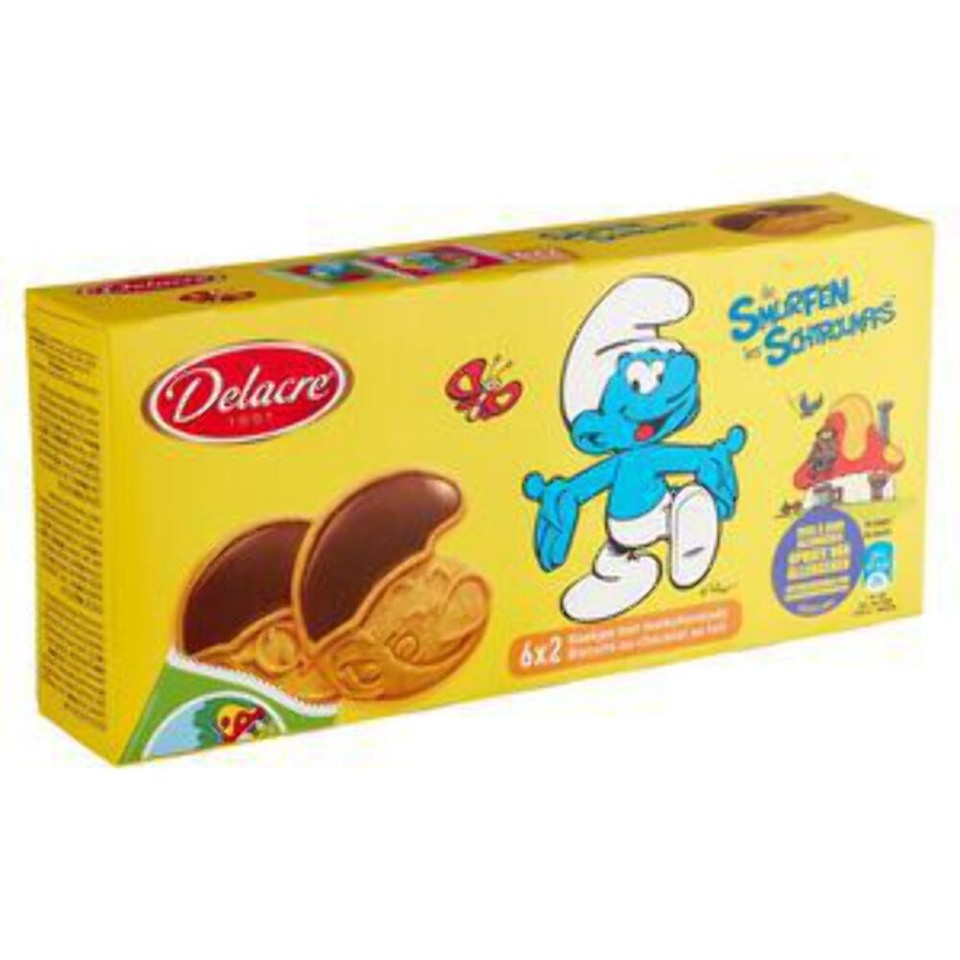 Delacre Cookies | Smurfs Cookies With Milk Chocolate 6x2 Cookies | 5,2 ...