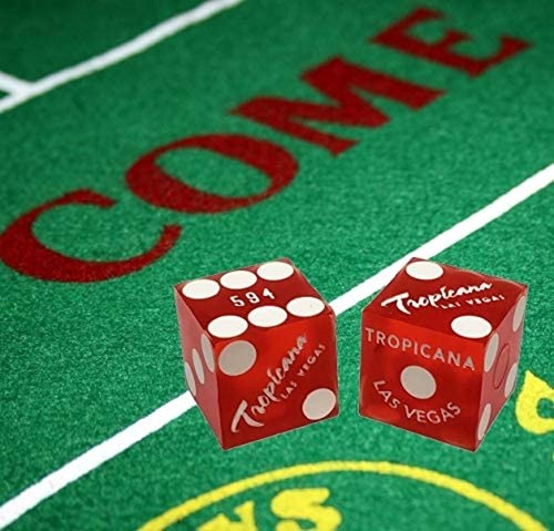 Tropicana Las Vegas Casino Dice Pair Red Polished + Premium Felt Craps ...