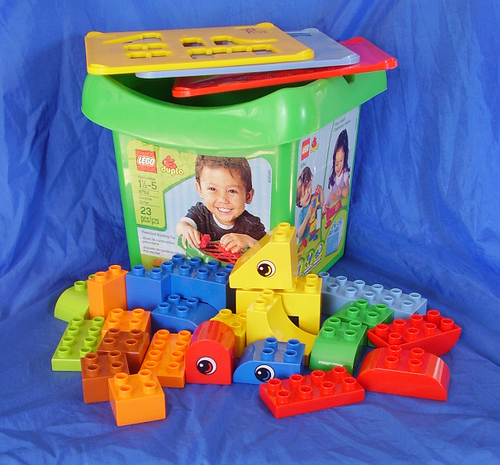 LEGO Duplo 23 Piece Skills and Shapes Building Block Set w/ Container ...