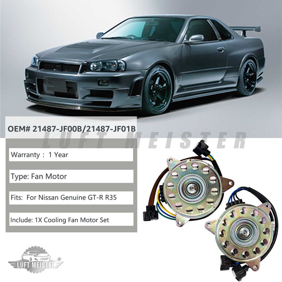 21487-JF00B Cooling Fan Motor LH RH Set For Nissan Genuine GT-R R35 ...