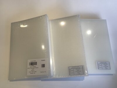 Frosted Polypropylene Covers A5, A4, A3 100 Pack - Book cover. Acetate ...