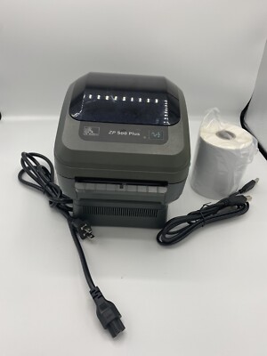 Zebra ZP500 Plus/ZP500 Label Thermal Printer with Cables & Labels VERY ...