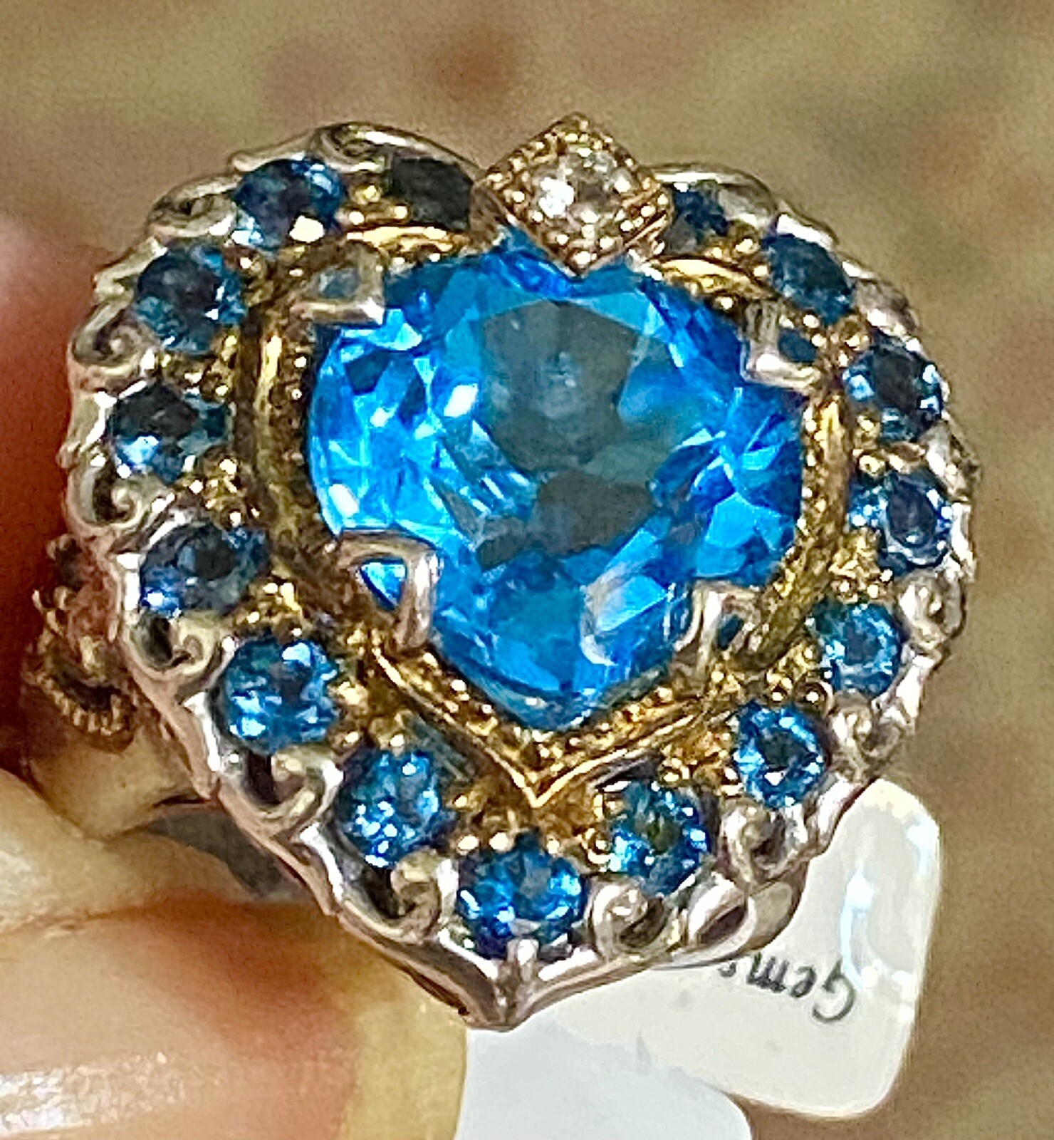 💙HUGE MICHAEL VALITUTTI GEMS EN VOGUE NH STERLING HEART RING SZ6 NWT‼️ ...