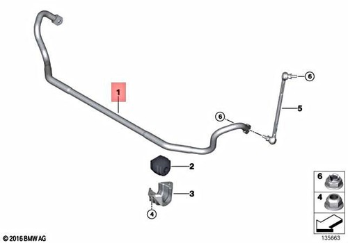 Genuine BMW E82 E88 E90 E91 Stabilizer Front With Rubber Mounting ...