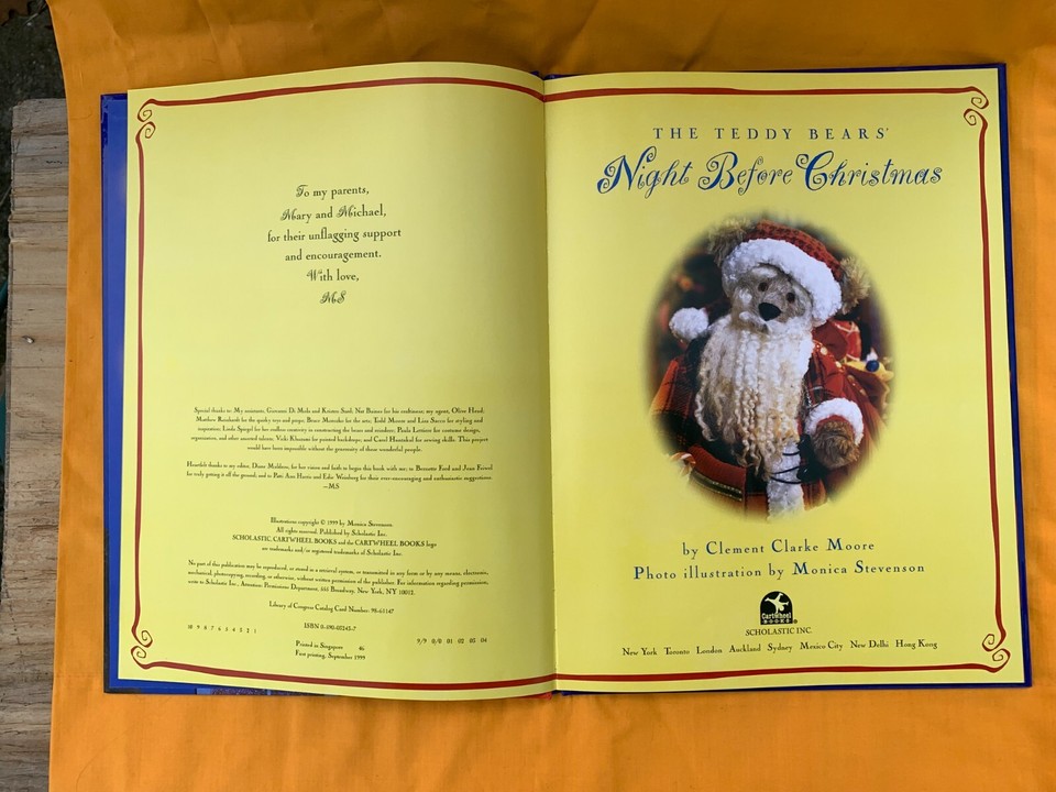 TEDDY BEARS' NIGHT BEFORE CHRISTMAS by CLEMENT C. MOORE Hardback ...