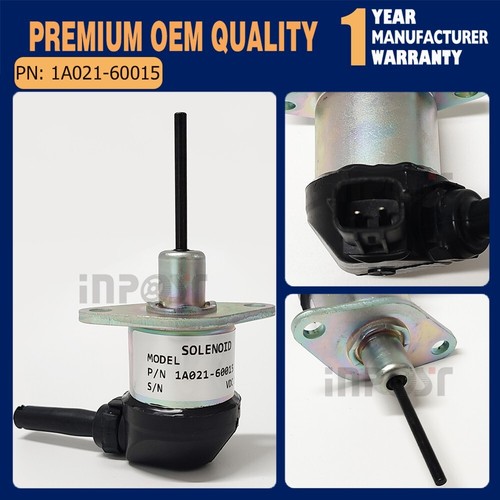 Stop Solenoid 1A021-60015 For Kubota D1503 D1703 D1803 Mower 12V 193 ...