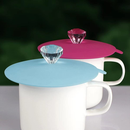 Drink Cup Lids, Creative Diamond Mug Cover [Set of 6] Anti-Dust ...