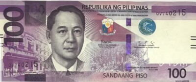 100 Pesos Uncirculated Banknote. Single 100 Pesos PHP 2020 Note. 100 ...