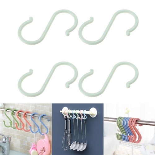 S Shape Hooks Set of 8 Plastic Portable Multipurpose Organizer Hanger ...