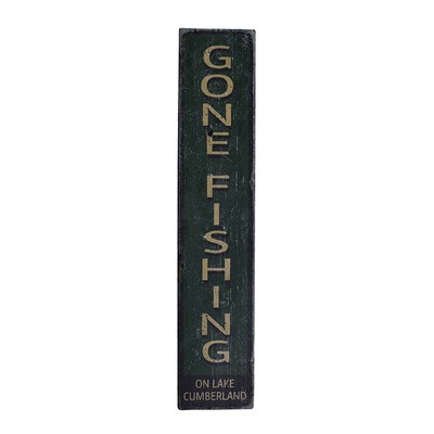 Gone Fishing, Vertical Fishing Decor - Rustic Distressed Wood Sign | eBay