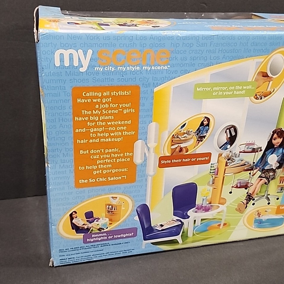 2003 Barbie My Scene MISB So Chic Salon Complete Playset Mattel C2234 ...