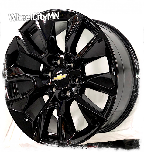 20" gloss black 2020 2019 Chevy Silverado 1500 RST OE replica RD4 rims ...