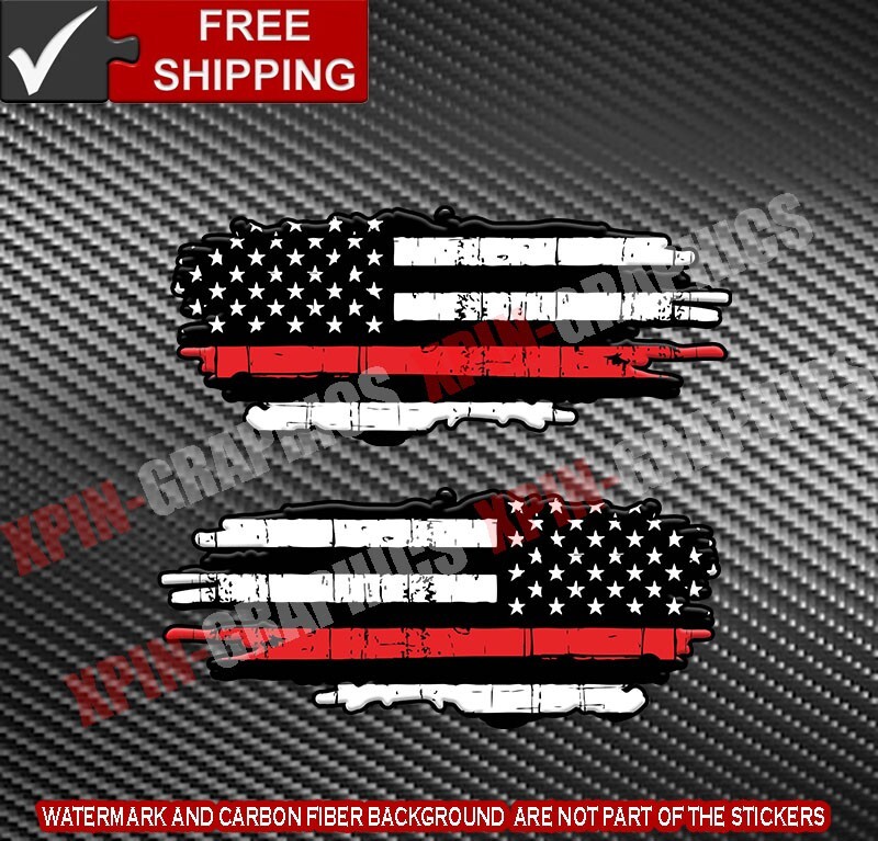 Red Lives Matter Firefighter L/R American Thin Red Line USA Flag Decal ...