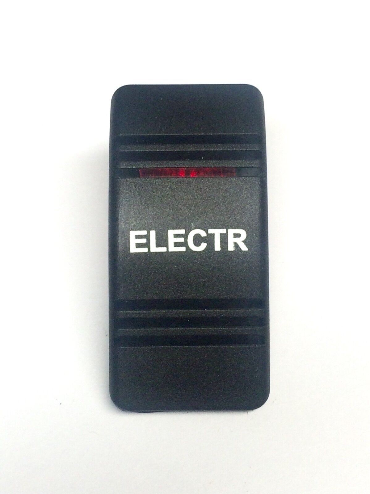 Euro Rocker Switch Cover- MACERATOR. Black with One red Lens. Contura ...