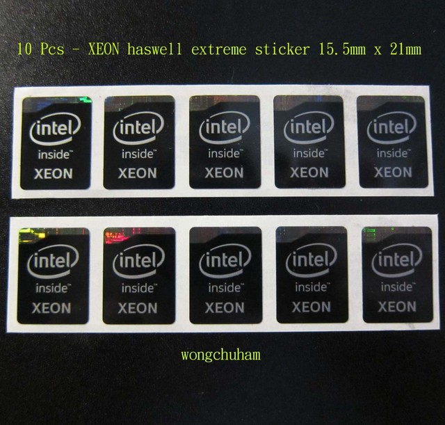 Intel inside XEON Sticker Haswell Extreme Version 15.5mm x 21mm - 10 ...