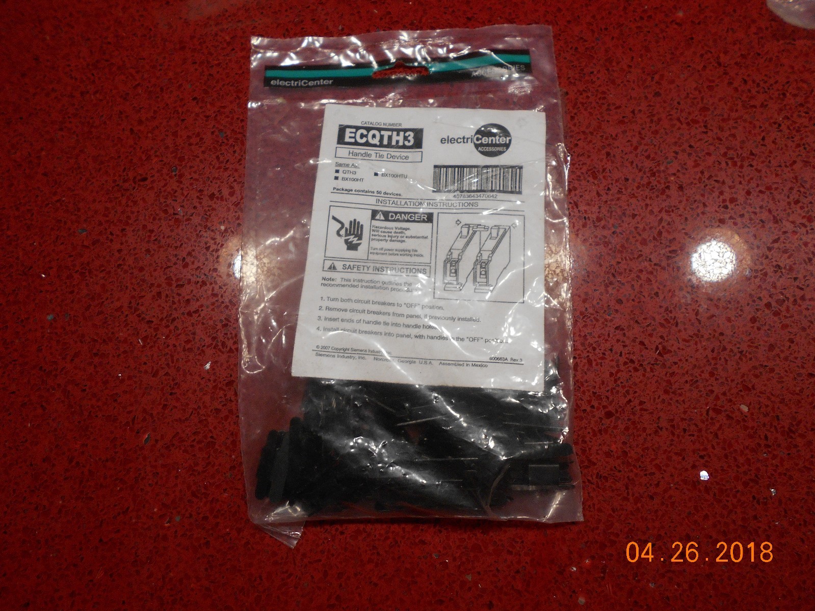 ELECTRICENTER ECQTH3 HANDLE TIES (PKG 50) AKA QTH3 BX100HT BX100HTU | eBay