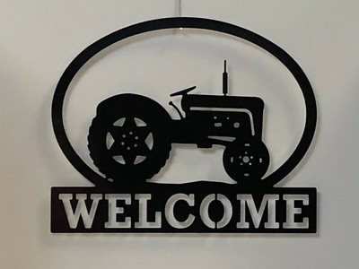 Tractor Welcome Metal Art Thick Sign 16" X 13" Decor Farm Home | eBay