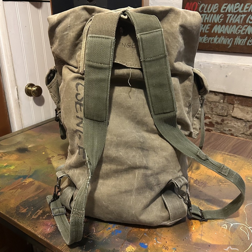 Vintage Military Duffel Bag Canvas Rucksack Mountain Climbing Hiking ...